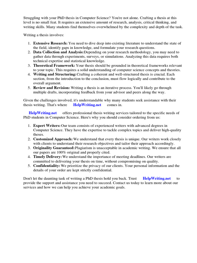 Thesis of PHD in Computer Science | PDF | Thesis | Computer Science