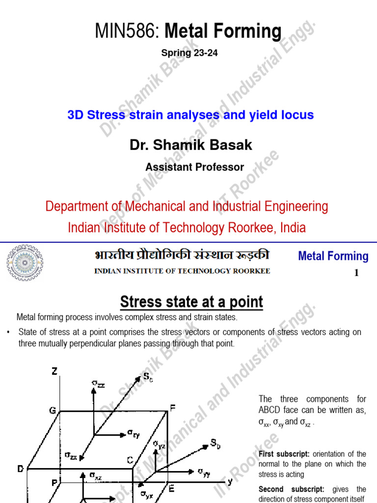 Metal Forming Stress Analysis | PDF | Stress (Mechanics) | Mechanical ...