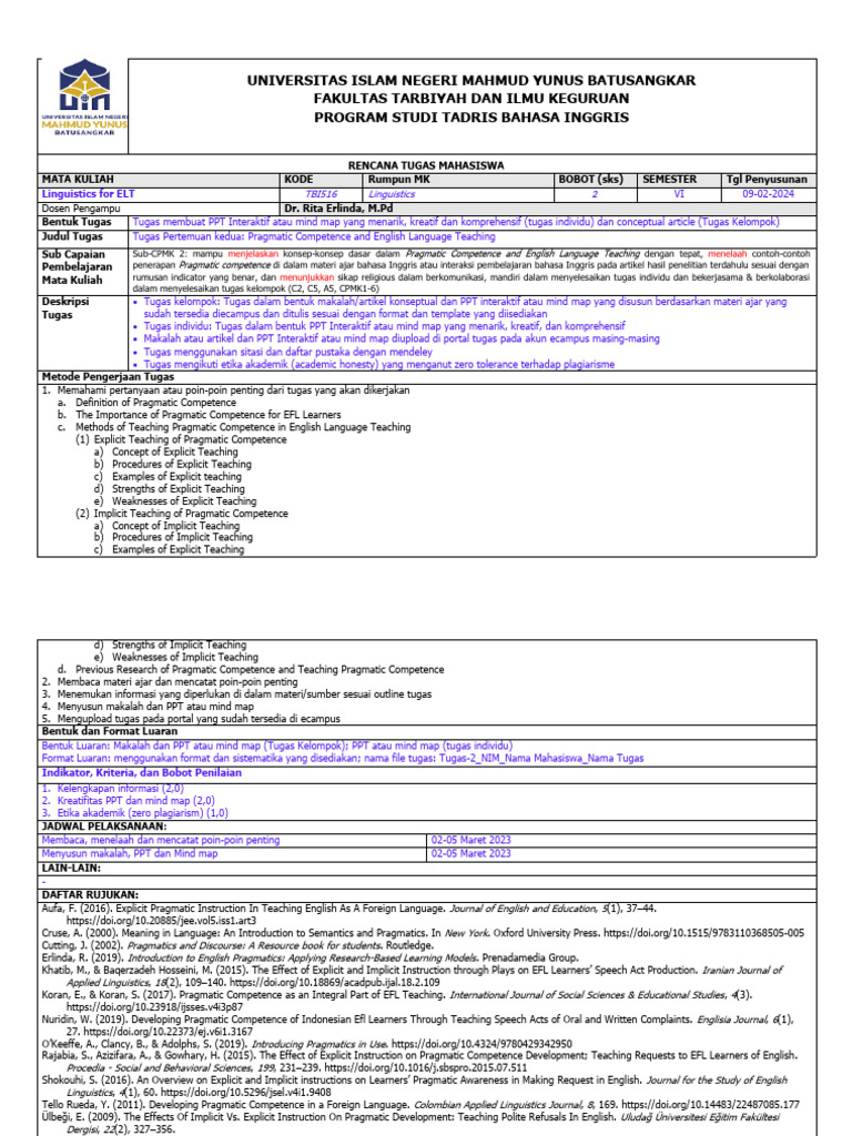 RTM-2 - Pragmatic Competence and Its Teaching Methods | PDF
