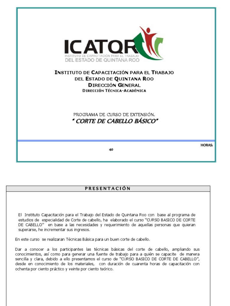 Curso Basico de Corte de Cabello | PDF | Pelo | Conocimiento