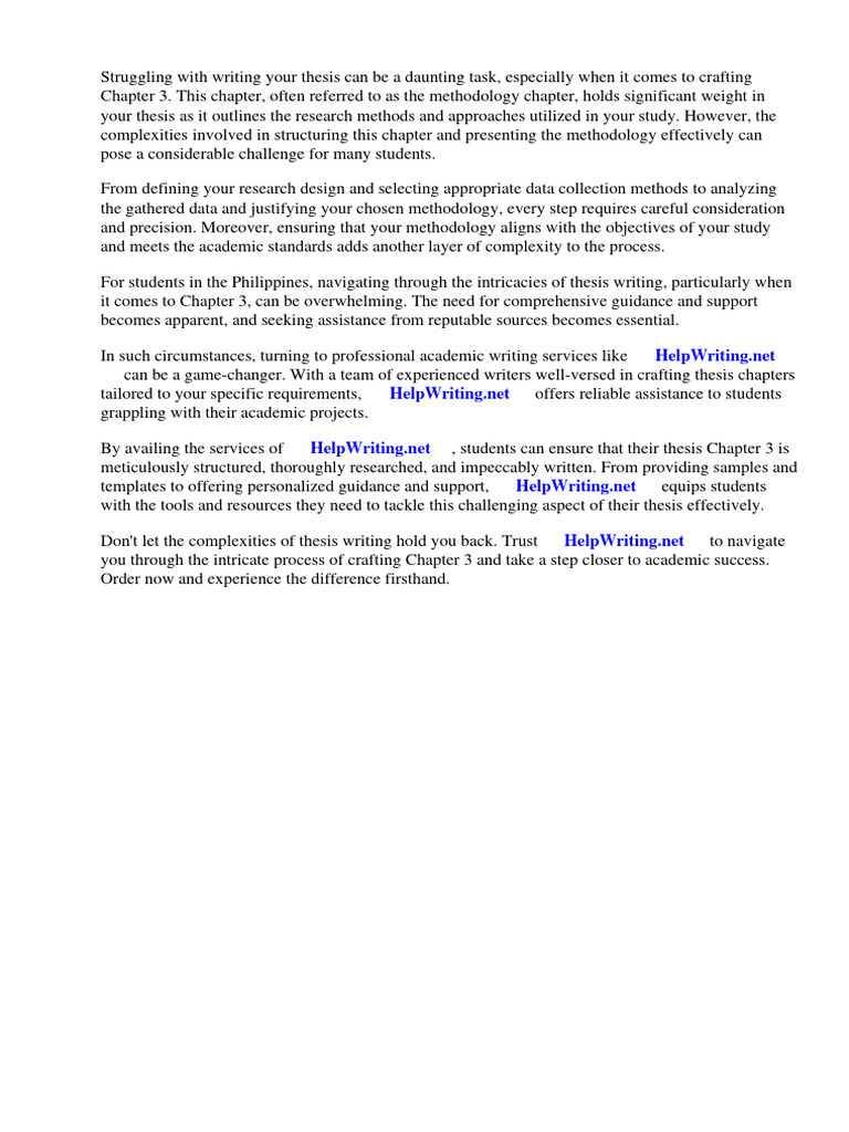 Thesis Chapter 3 Sample Philippines | PDF | Thesis | Methodology