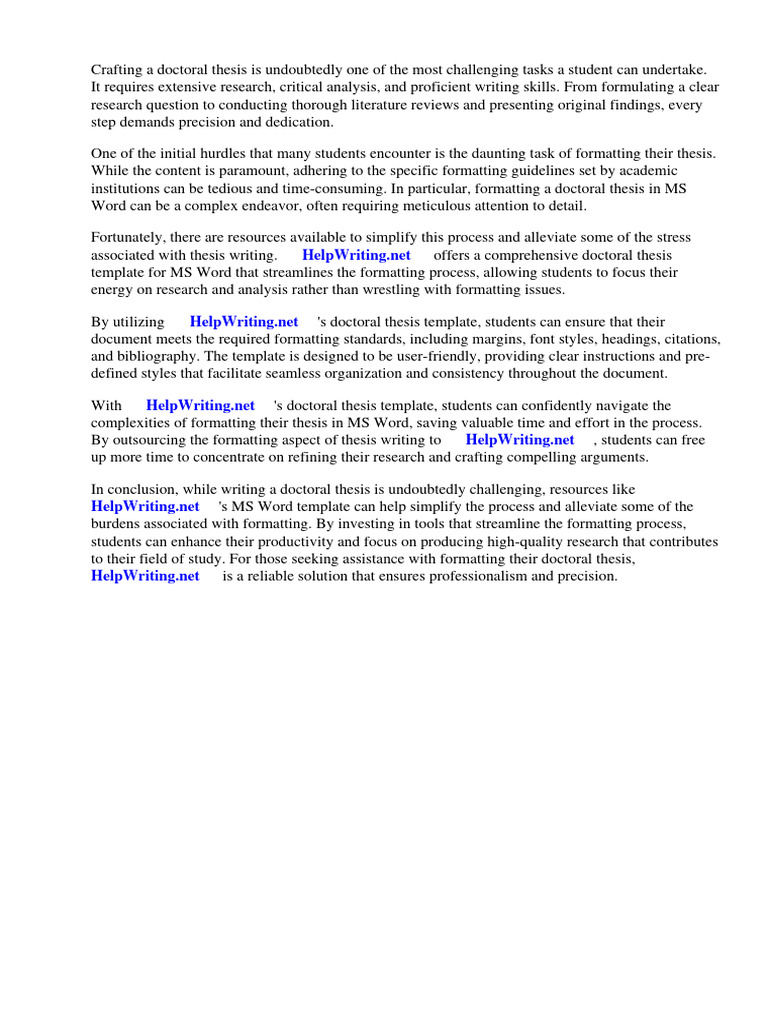 Doctoral Thesis Formatting Guide | PDF | Thesis | Doctor Of Philosophy