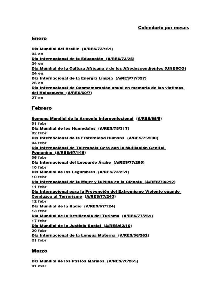 Fechas Civicas 2 | PDF