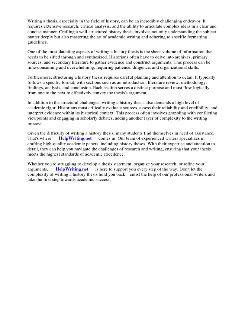 History Thesis Structure | PDF | Essays | Thesis