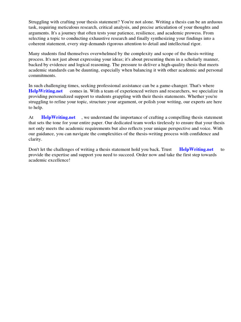 Refining Your Thesis Statement Questions | PDF | Essays | Thesis