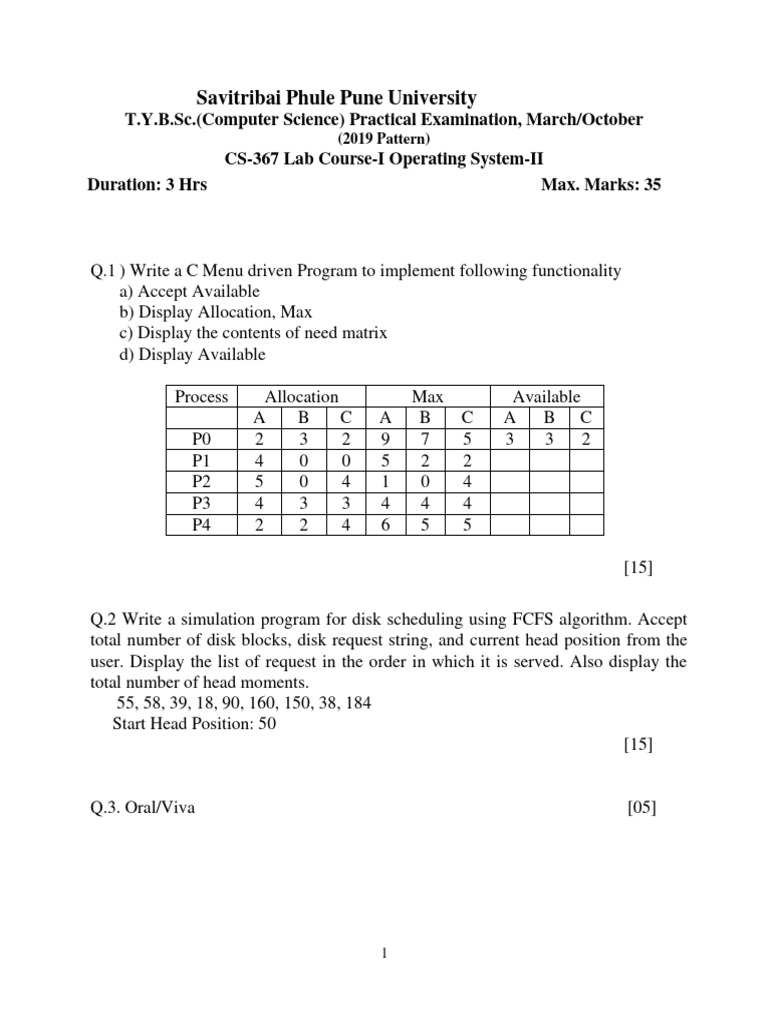 T.Y.B.Sc. CS-367 Operating System Practical Slips Sem VI | PDF | Programming | Computer Program