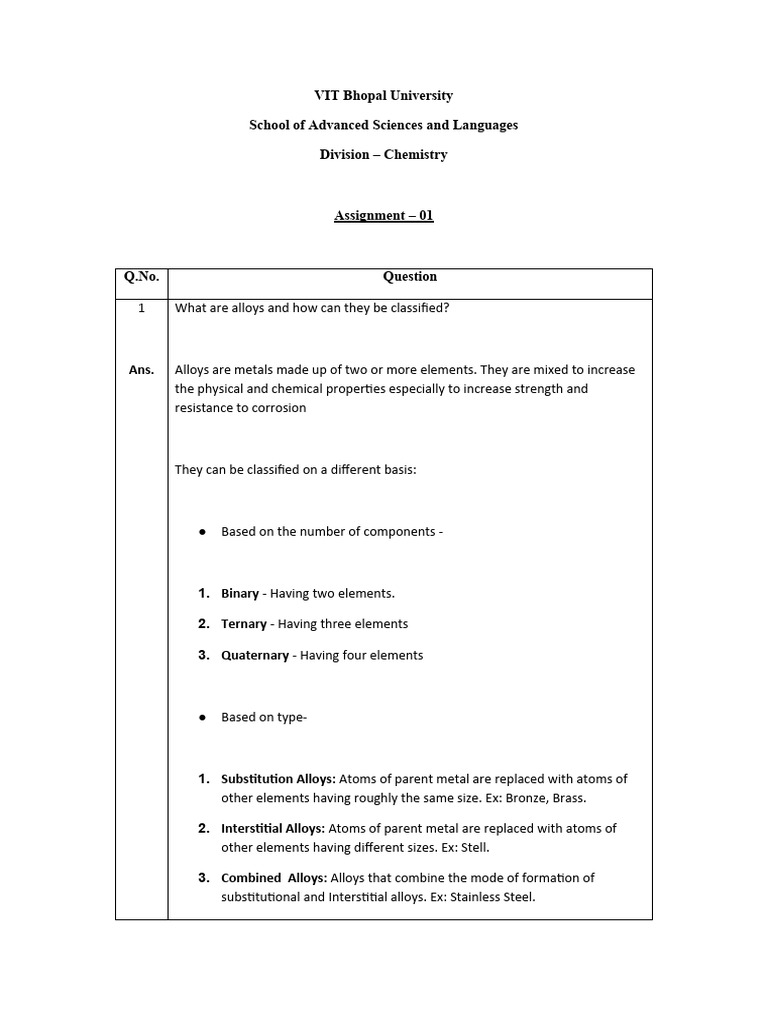 Ritik Mishra Assignment 1 - 23BCE10850 | PDF | Alloy | Steel Ritik Mishra Assignment 1 - 23BCE10850 | PDF | Alloy | Steel