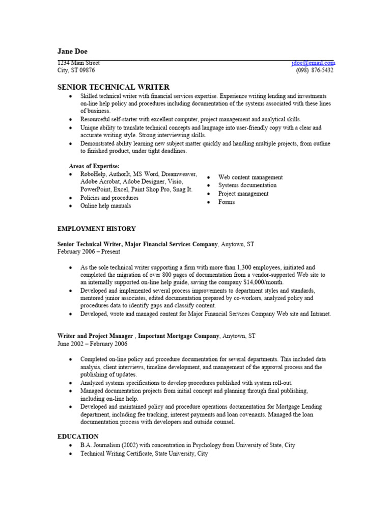Senior Technical Resume Template | PDF | World Wide Web | Internet & Web