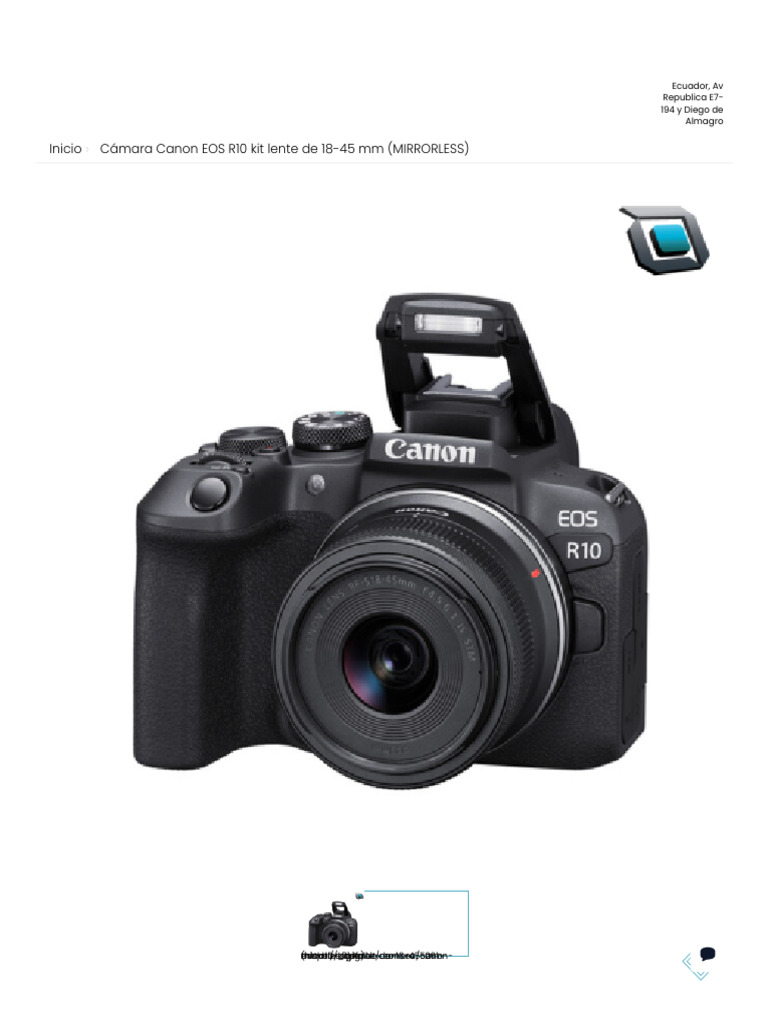 Cámara Canon EOS R10 Kit Lente de 18-45 MM Sensor CMOS APS C de 24,2MP ...
