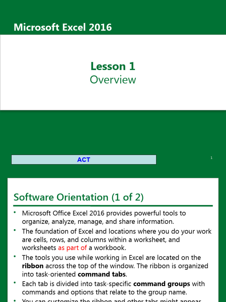 excel_level_1 | PDF | Microsoft Excel | Worksheet