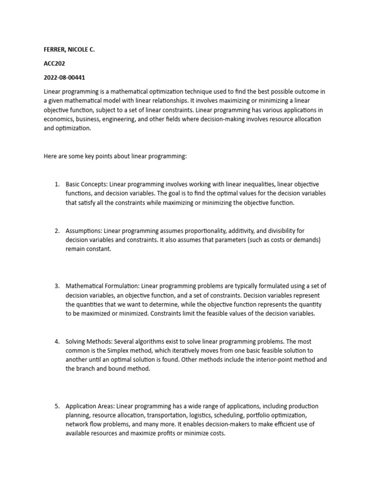 Linear Programming Pdf Linear Programming Mathematical Optimization