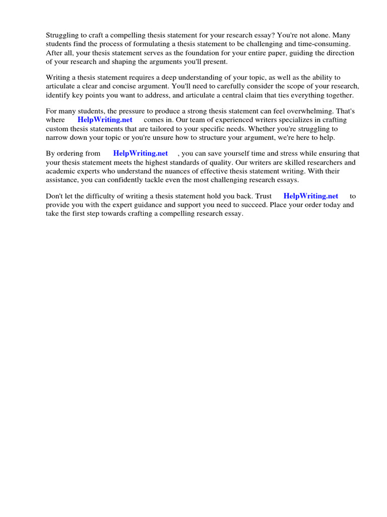 Crafting Effective Thesis Statements | PDF | Essays | Thesis