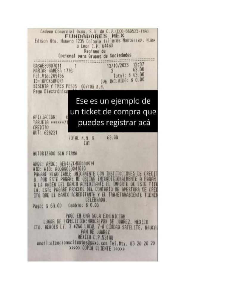 Ticket Oxxo Compra | PDF