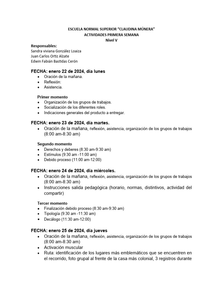 Actividades para Inicio Del Año Escolar 2024 | PDF