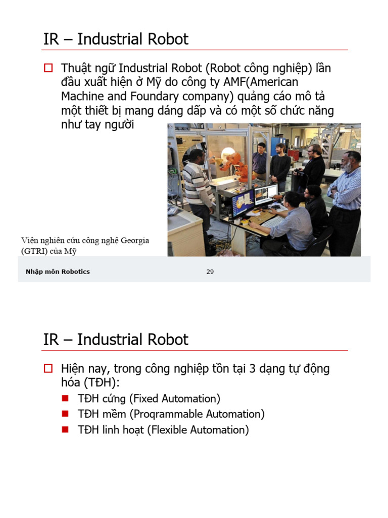 3. Introduction to Robotics - Gioi thieu ve Robot va Robotic -2 | PDF