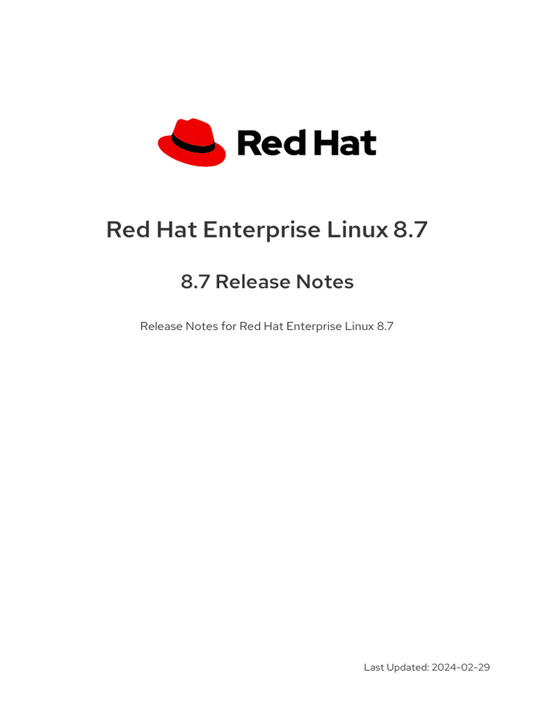 Red Hat Enterprise Linux-8-8.7 Release Notes-En-Us | PDF | Linux | Java ...