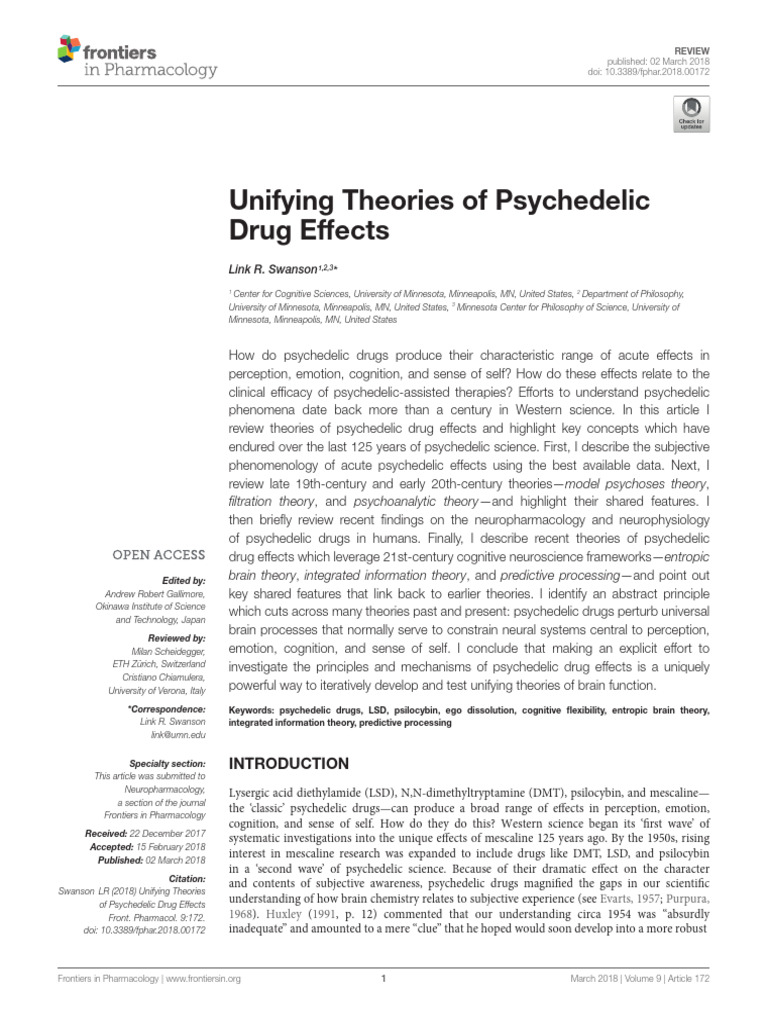 Unifying Theories Of Psychedel Web Pdf Hallucinogen Psychedelic Drugs