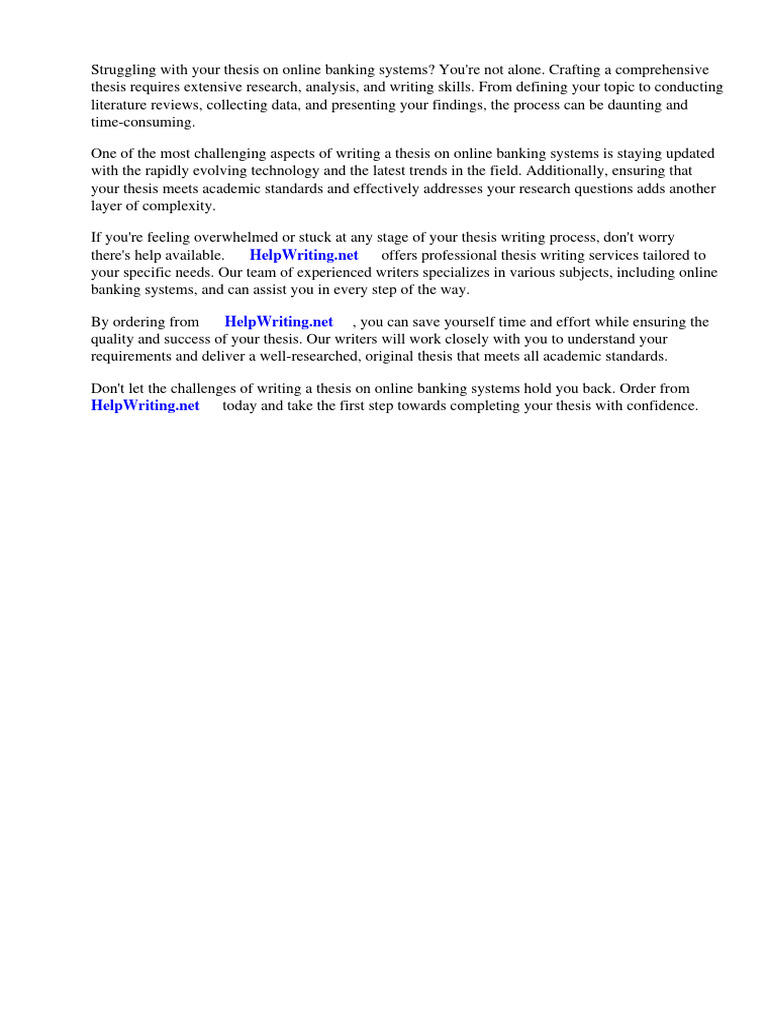 Thesis Online Banking System | PDF | Banks | Banks & Banking
