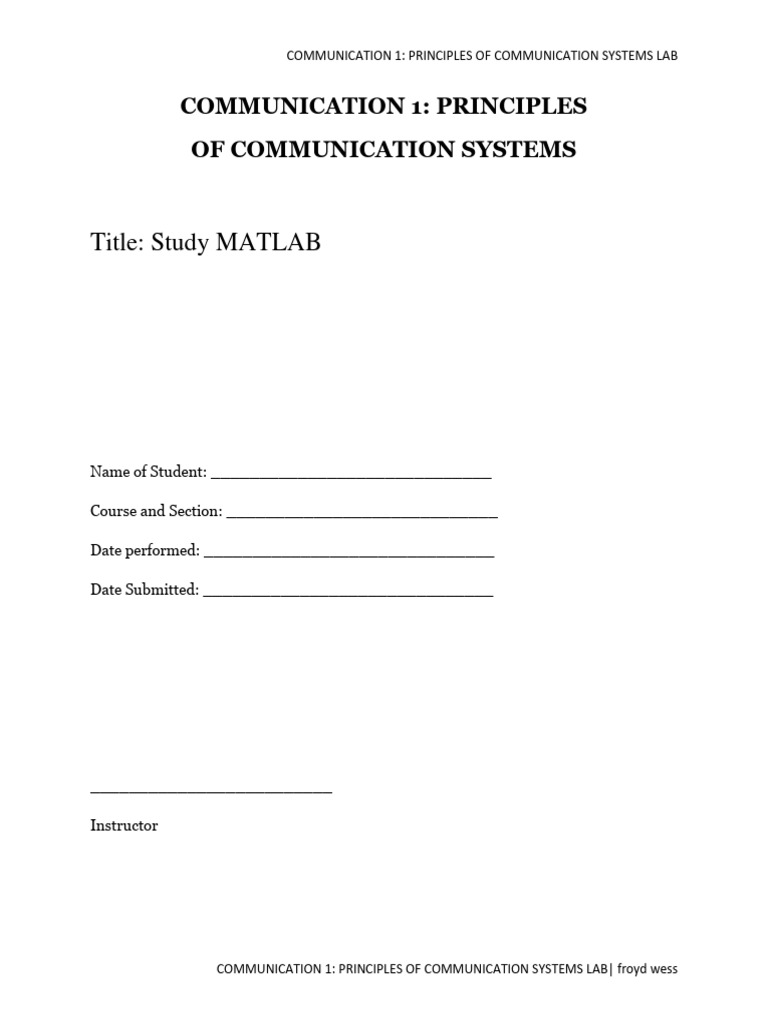 Comm 1 Lab 01 | PDF | Modulation | Matrix (Mathematics)