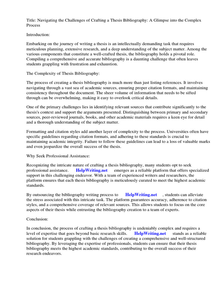 Thesis Bibliography Sample | PDF | Citation | Bibliography