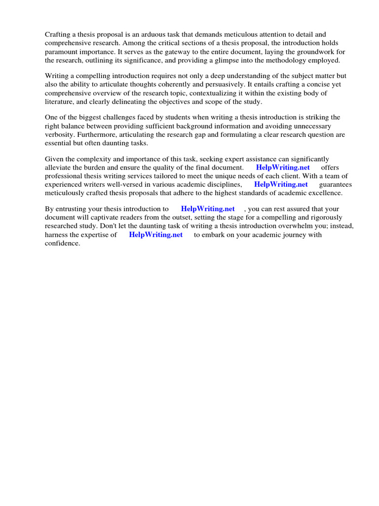 How To Make Introduction in Thesis Proposal | PDF | Thesis | Essays
