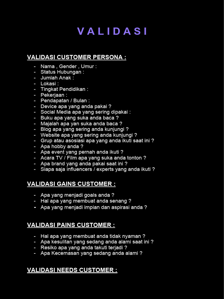 Market Validation Template (1) | PDF