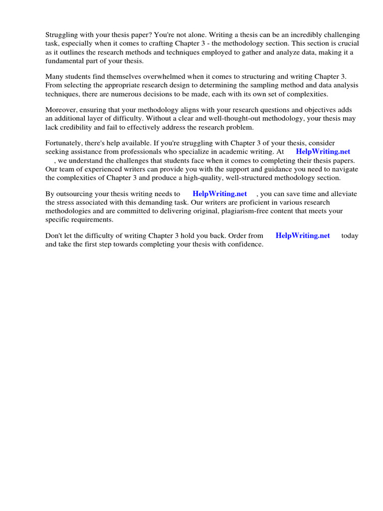 Parts of Thesis Paper Chapter 3 | PDF | Thesis | Methodology
