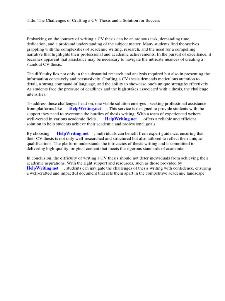 CV Thesis Title | PDF | Résumé | Thesis