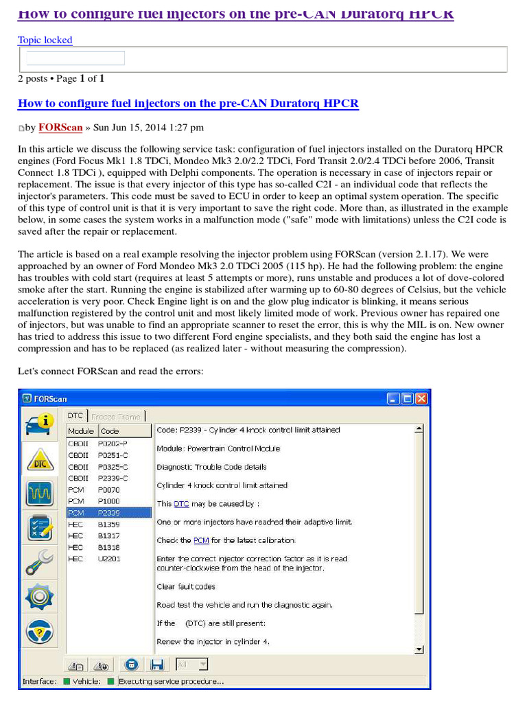 How To Configure Fuel Injectors On The pre-CAN Duratorq HPCR | Download Free PDF | Vehicle ...