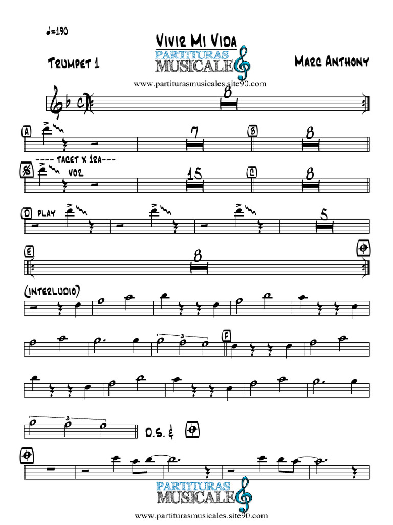 Vivir Mi Vida - Trompeta | PDF