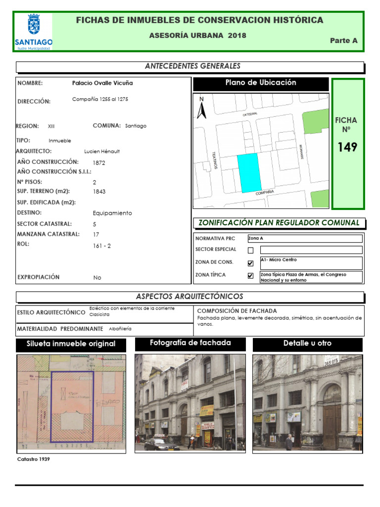 Predio 14 Ficha-Inmueble Palacio Ovalle Vicuña | PDF
