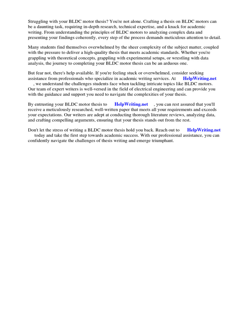 Bldc Motor Thesis | PDF | Electric Motor | Machines
