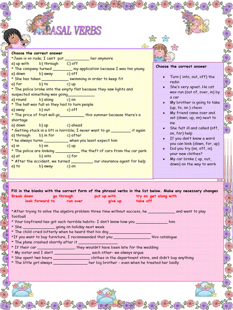 Phrasal Verbs Practice for ESL Students | PDF