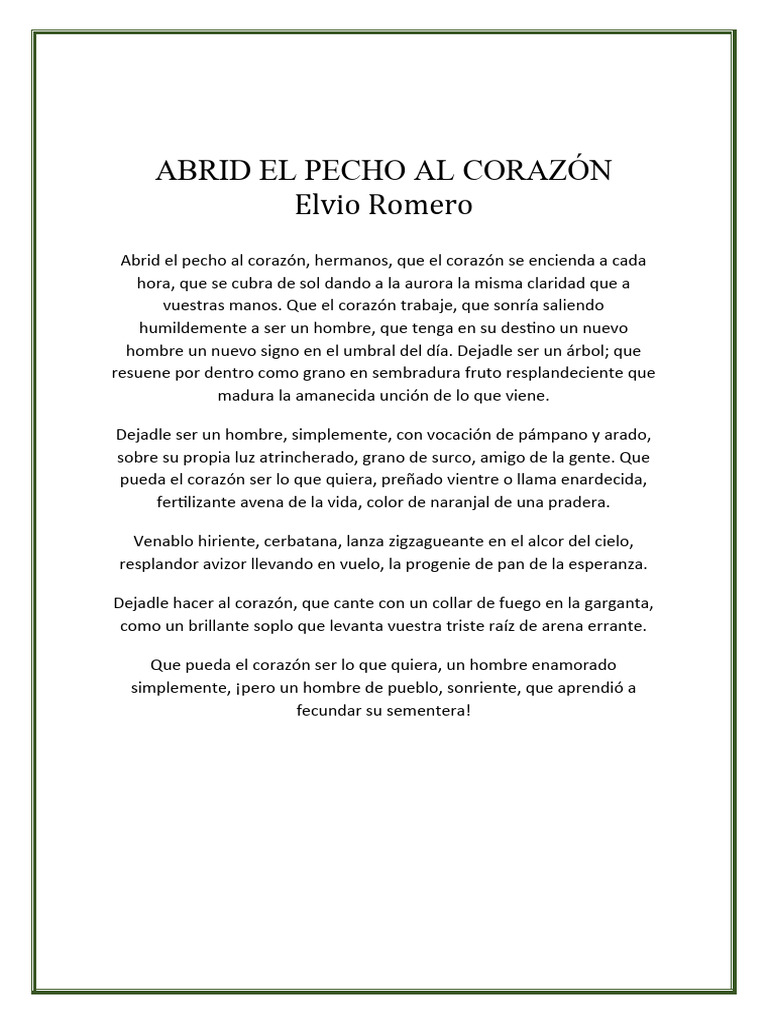 Abrid El Pecho Al Corazón | PDF | Las emociones | Experiencia subjetiva