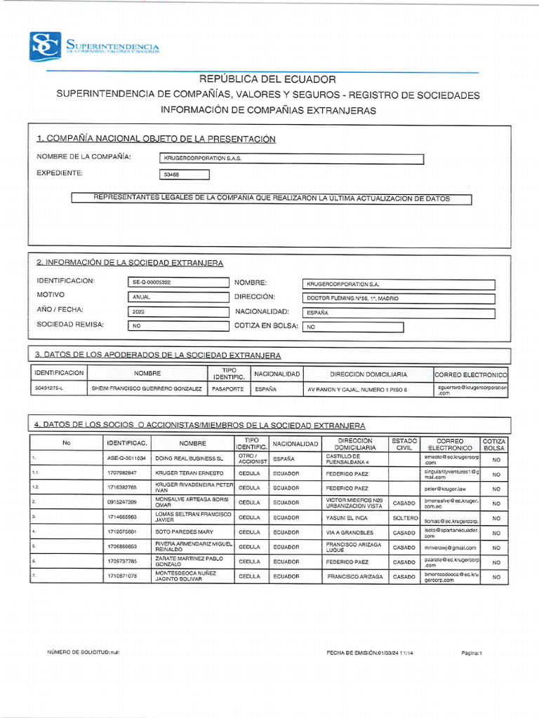 Formulario de La Supercias | PDF