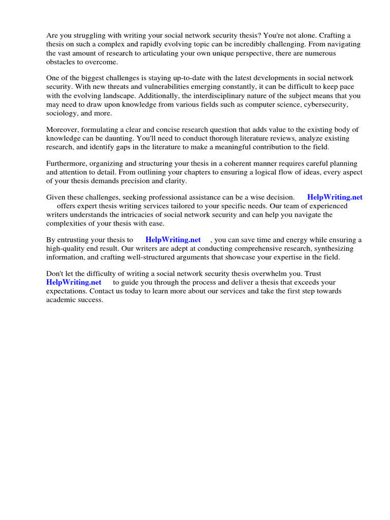 Social Network Security Thesis | PDF | Computer Security | Security