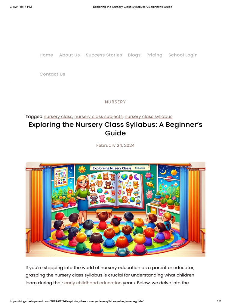 Exploring the Nursery Class Syllabus_ A Beginner's Guide | PDF ...