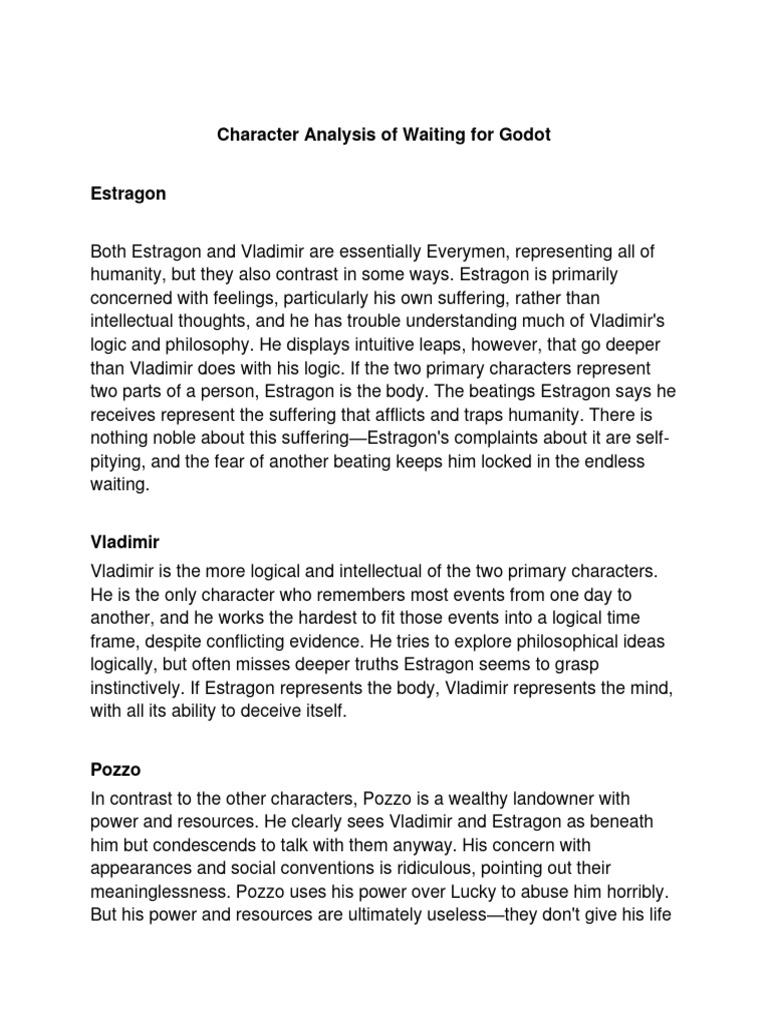 character-analysis-of-waiting-for-godot | PDF | Philosophical Theories