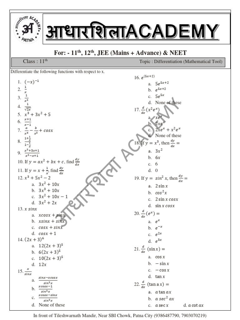 Differentiation | PDF | Mathematical Concepts | Mathematical Analysis Differentiation | PDF | Mathematical Concepts | Mathematical Analysis