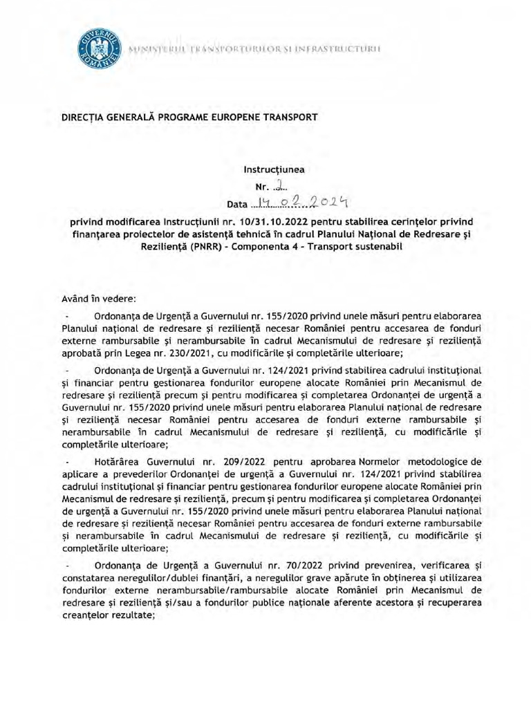 Instructiunea NR 2 - 14 - 02 - 2024 | PDF
