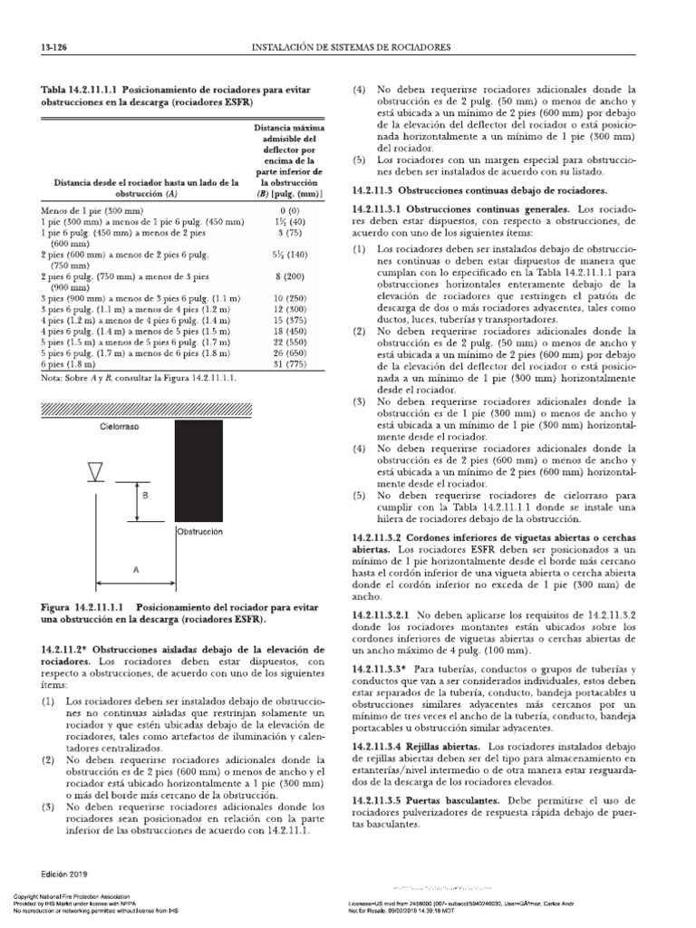 Obtrucciones Rociadores ESFR | PDF
