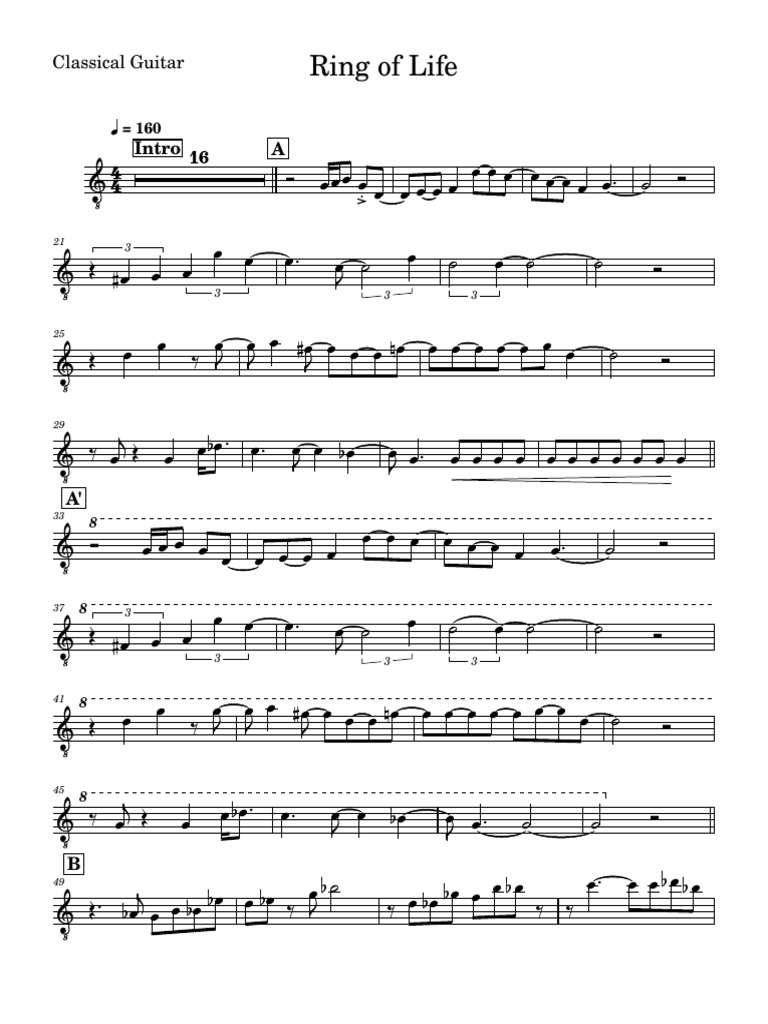 Ring of Life (1) - Classical Guitar | PDF | Popular Music | Elements Of ...