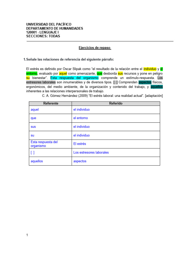 (SOL.) Ejercicios de Repaso para La PC3 | PDF | Pensamiento | Estrés (biología)