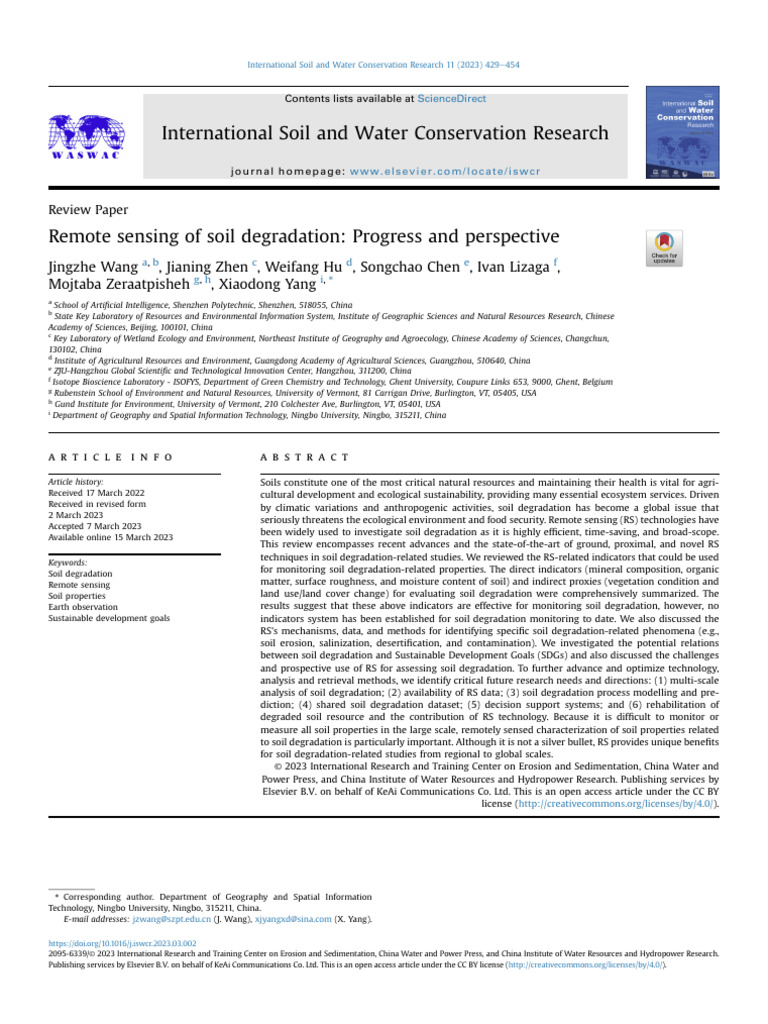 International Soil and Water Conservation Research 11 (2023) 429e454 | Download Free PDF | Soil ...