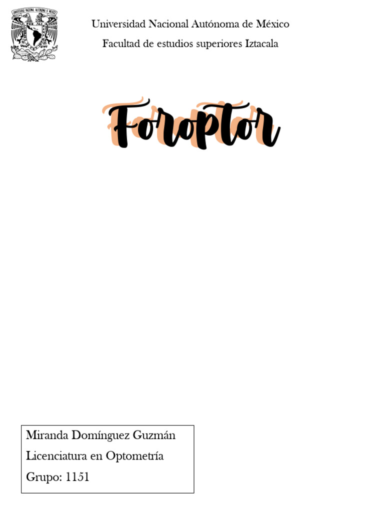 Foroptor | PDF | Lentes | Optometría