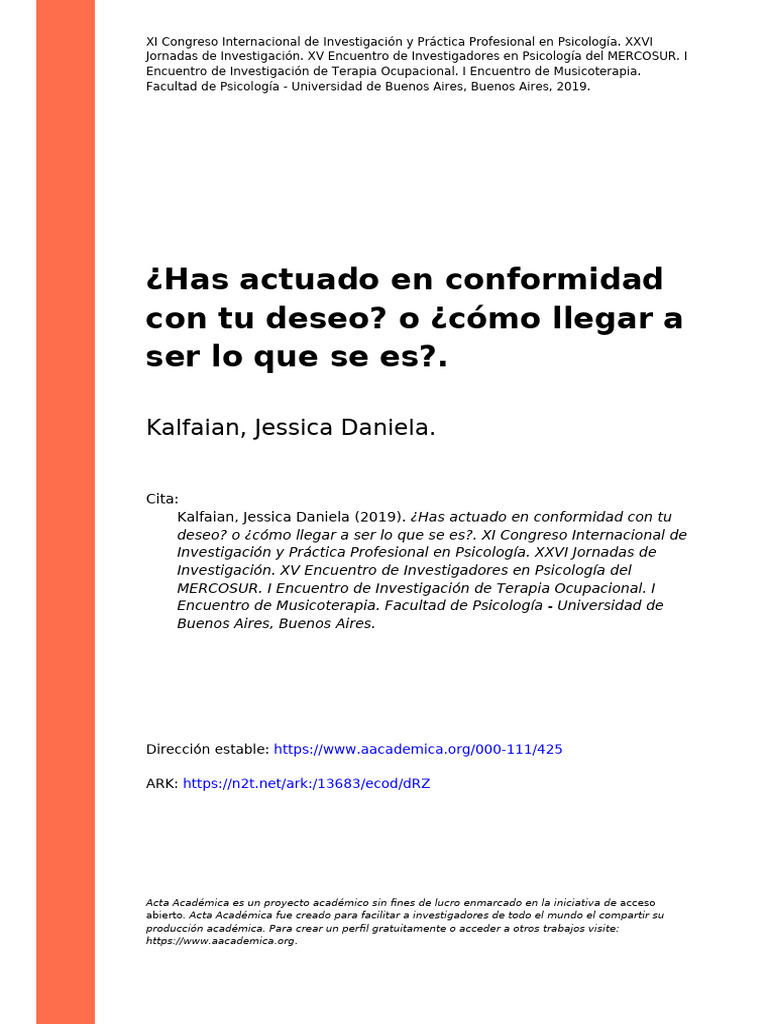 Kalfaian, Jessica Daniela (2019) - Has Actuado en Conformidad Con Tu ...
