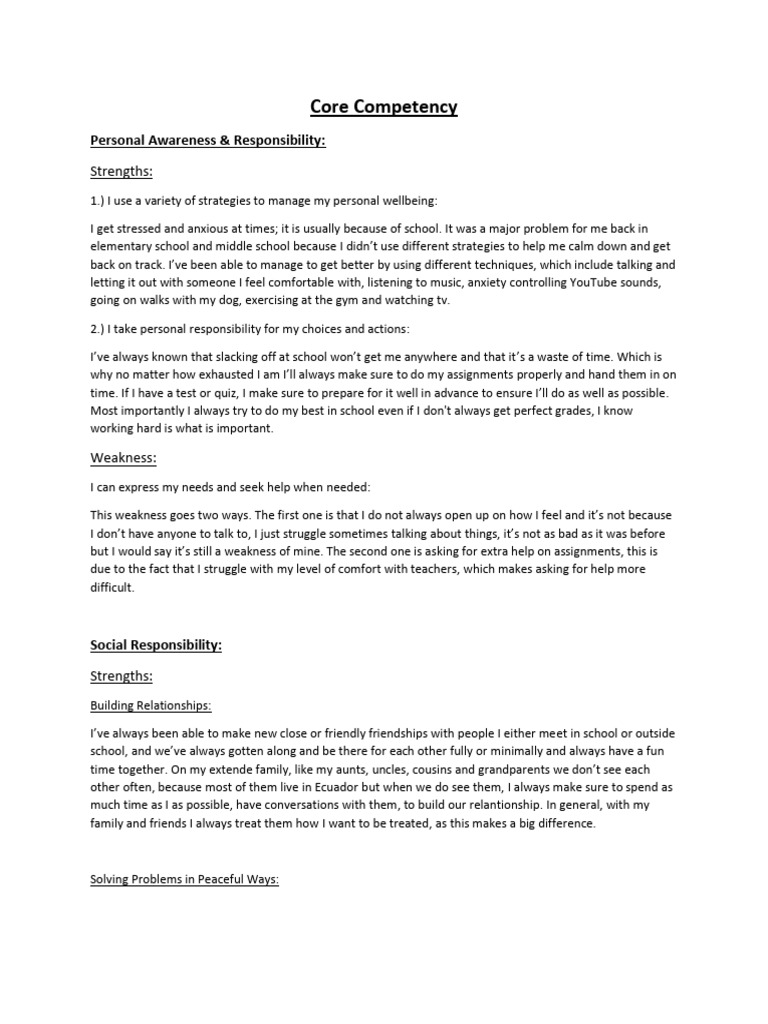 core competency - copy | PDF | Experience | Thought