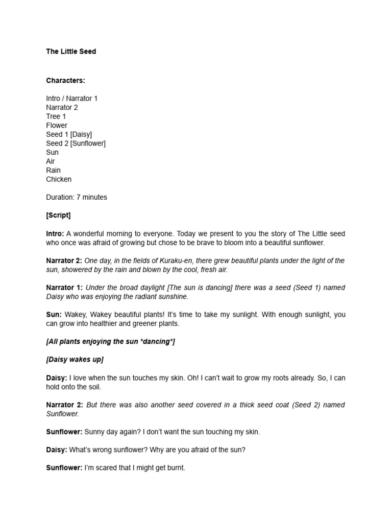 The Little Seed | PDF | Trees | Flowers