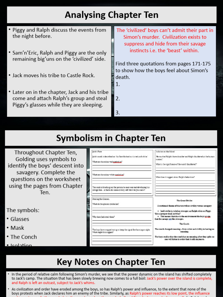 Ch10 LOTF The Shell and The Glasses | PDF