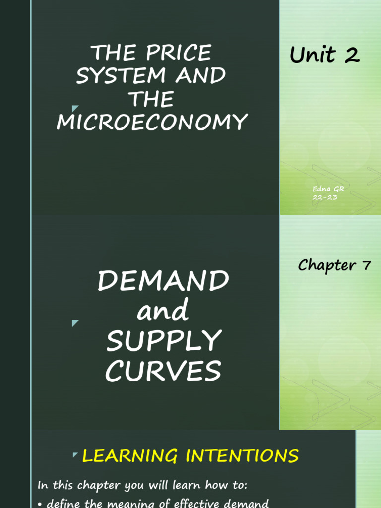 Econs - Unit 2 - Chap 7 | PDF | Demand | Supply (Economics)